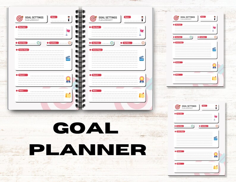 Basic Goal Setting Worksheet Goal Setting Tracker Productivity Planner ...