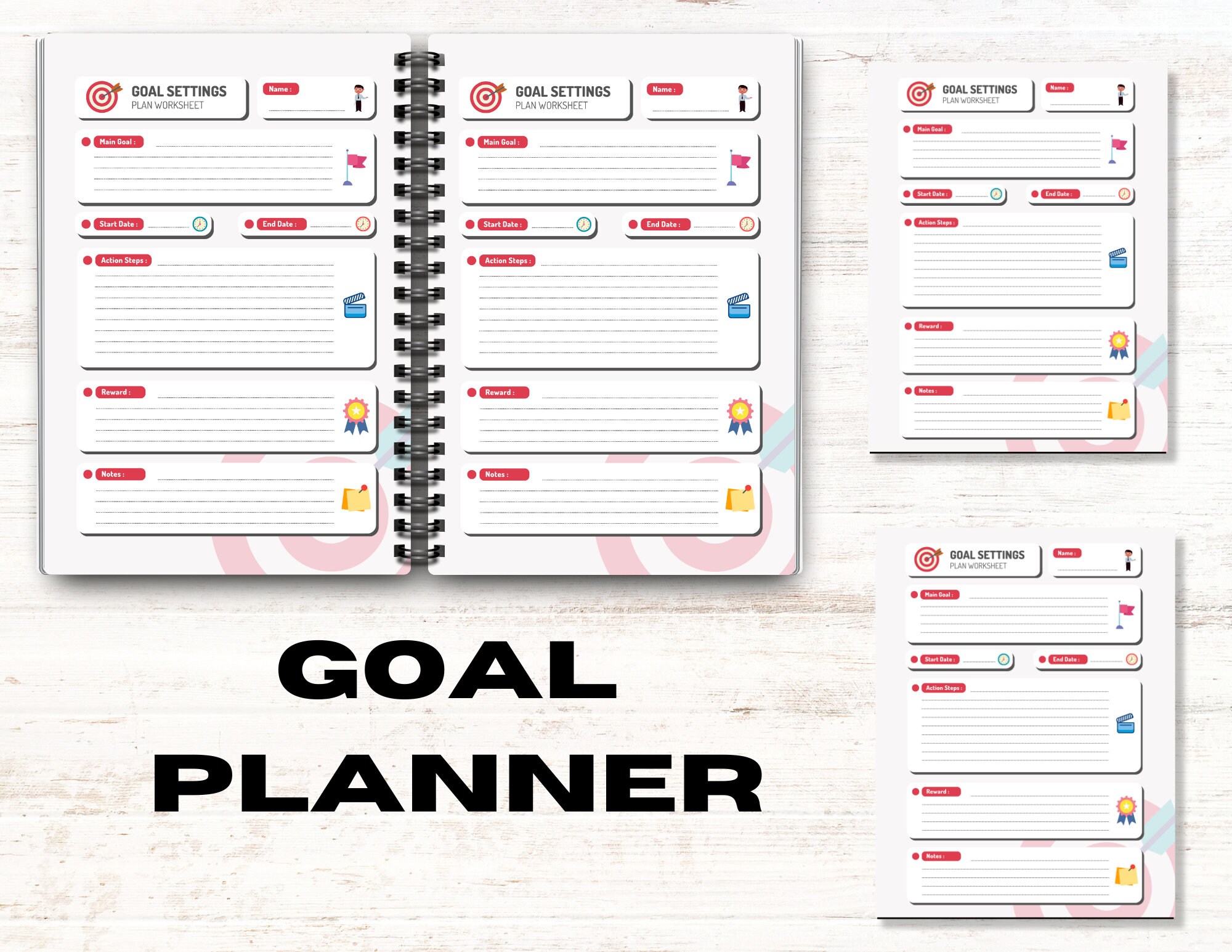 Basic Goal Setting Worksheet | Goal Setting Tracker | Productivity ...