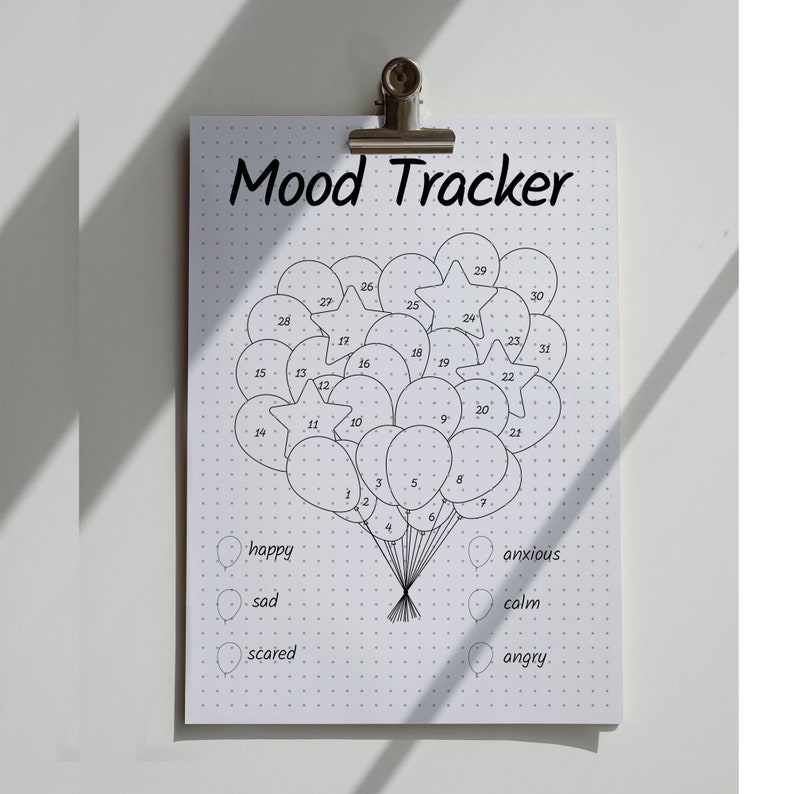 Mood Tracker Printable A5 Bullet Journal Pages Sheet Aesthetics ...