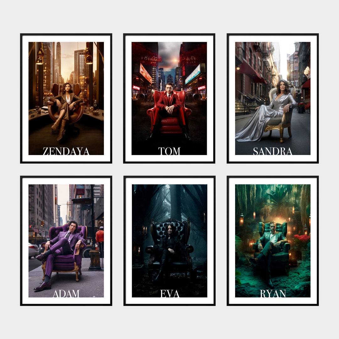 Star Portrait Posters. 18 Posters, Leonardo Dicaprio, Brad Pitt, Tom ...