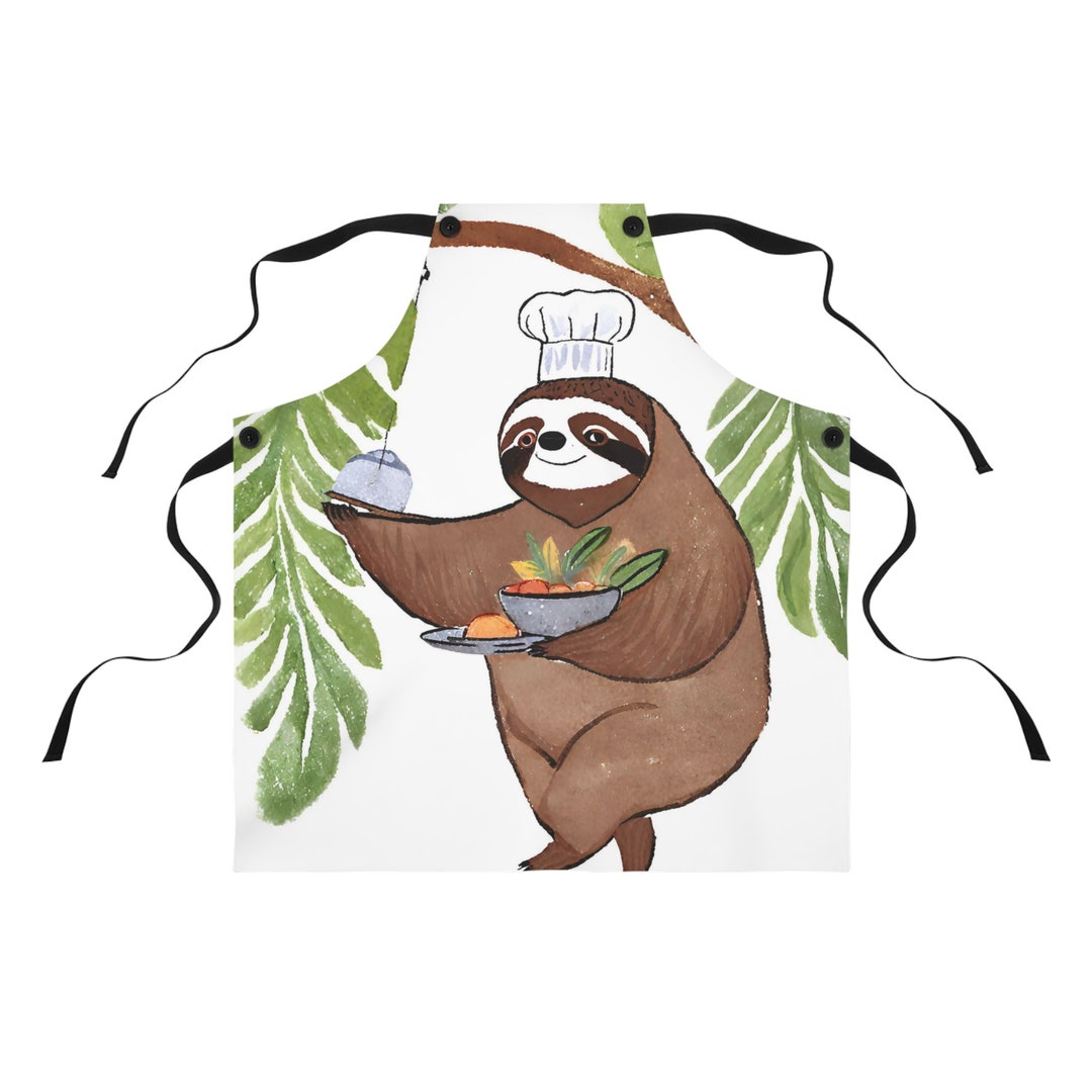 Cute Sloth Chef Apron AOP - Etsy