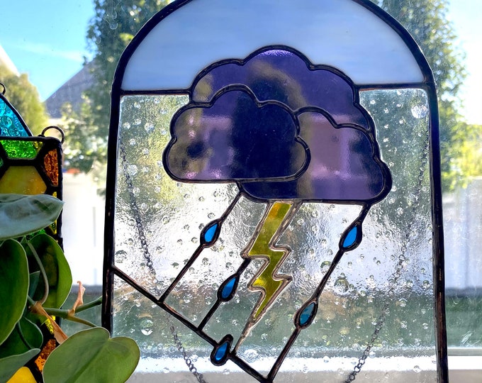 Large Rain Drop Sun Catcher in Ombré Stained Glass - Etsy
