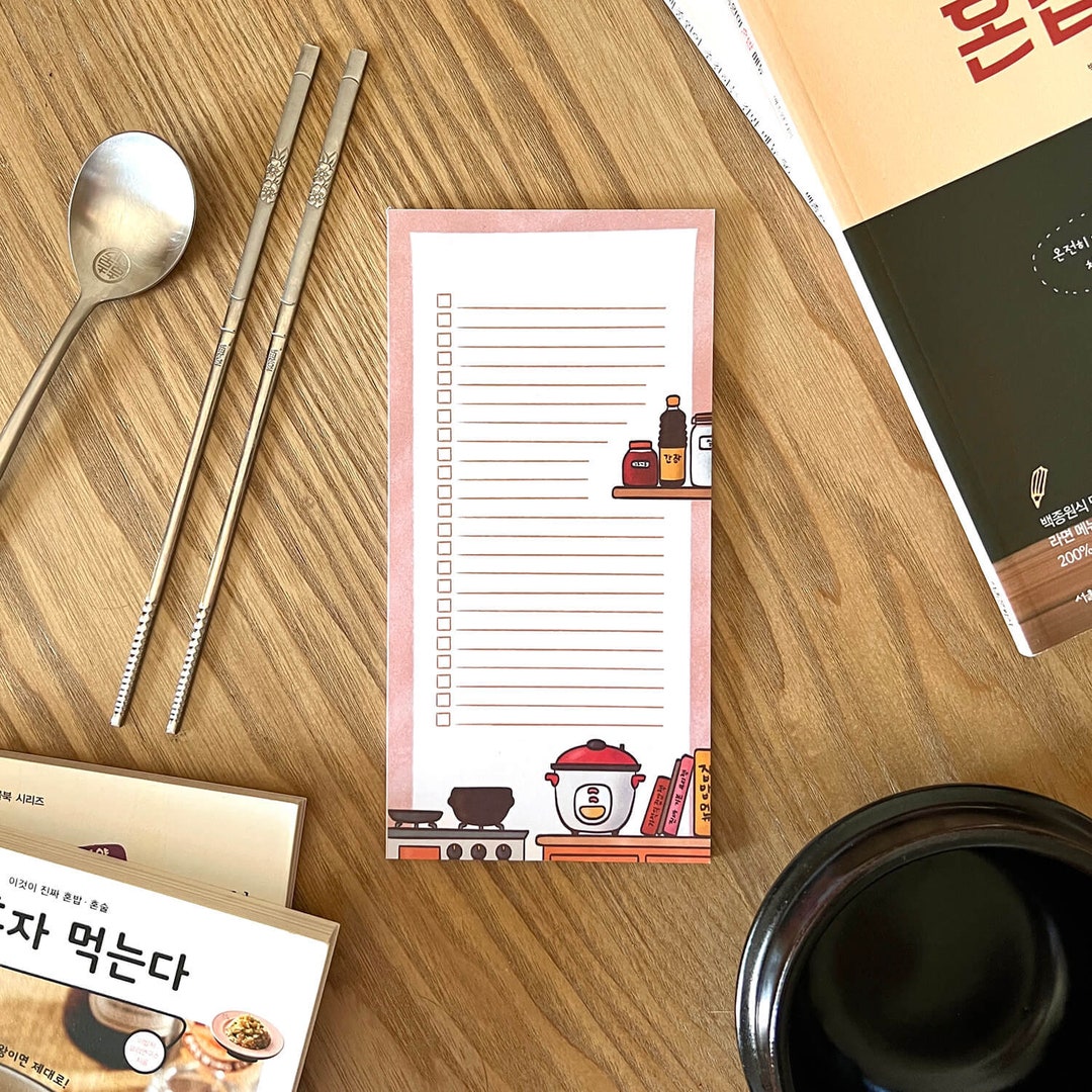Notepad to Do List Lined Notepad Korean Shopping List Korean Stationery ...