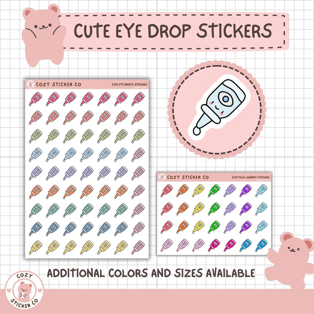 Eye Drops Icon Stickers, Medicine Tracker Planner Stickers, Over 50 ...