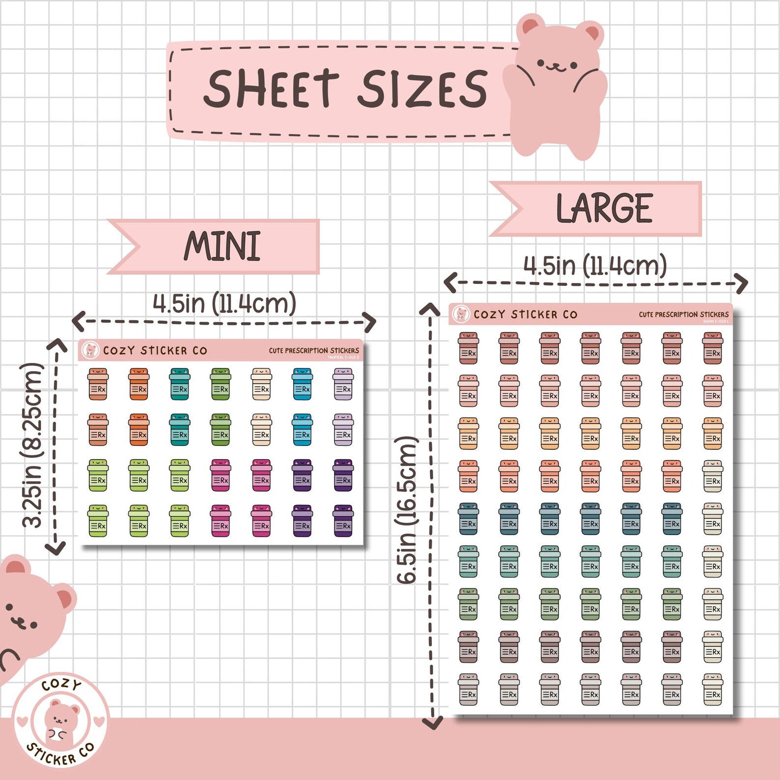 Prescription Icon Stickers, Pill Bottle Refill Planner Stickers, Over ...