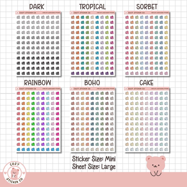 Wash Dishes Icon Stickers, House Cleaning Planner Stickers, Over 50 ...