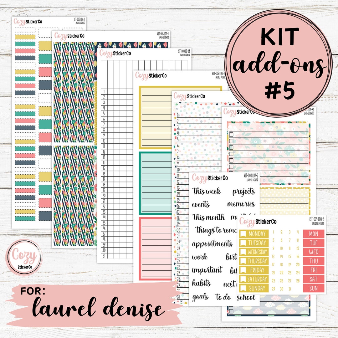 KIT-005 Add Ons 5 hello Sunshine Planner Stickers Laurel Denise - Etsy
