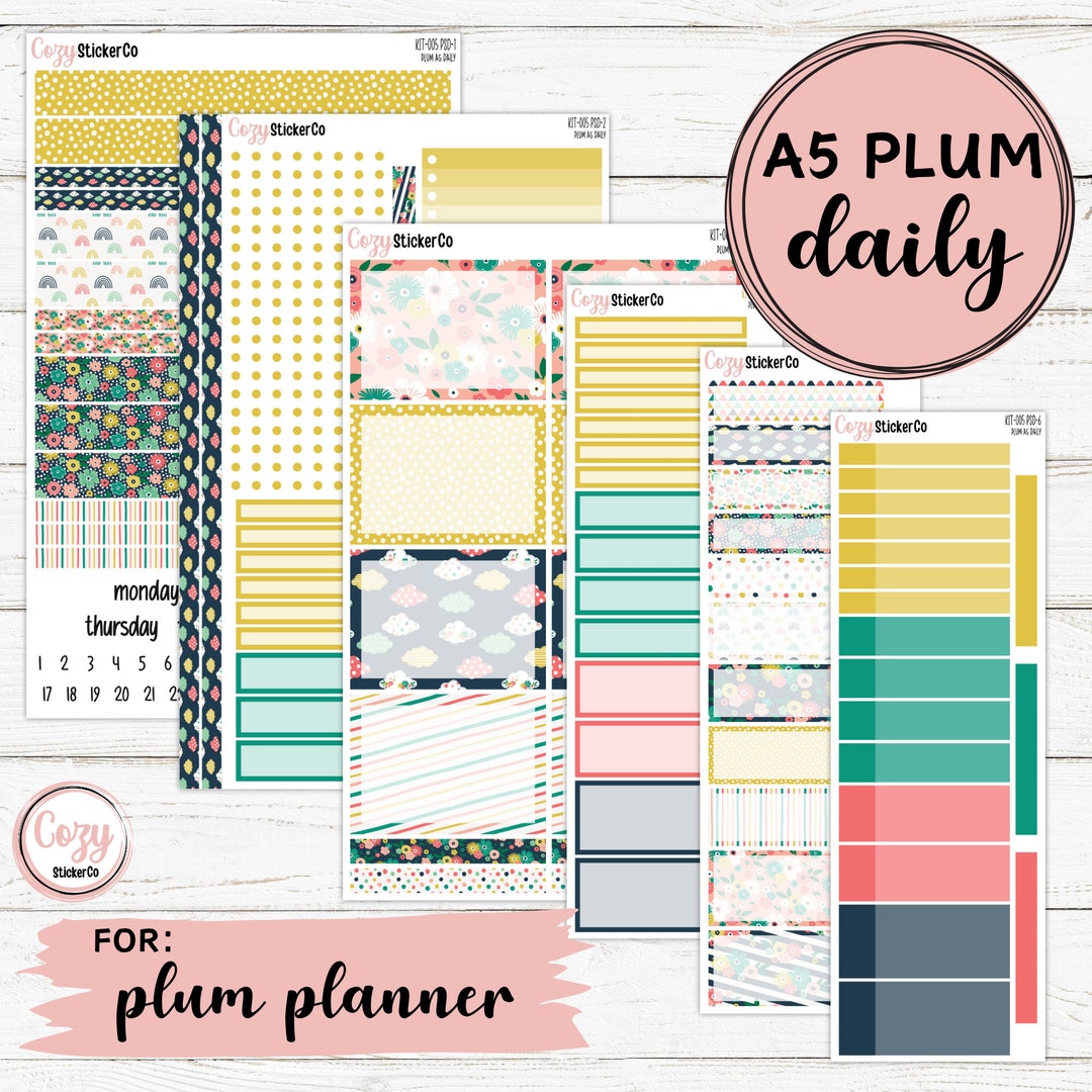 KIT-005 A5 PLUM Daily hello Sunshine Daily Plum Paper Planner Stickers ...