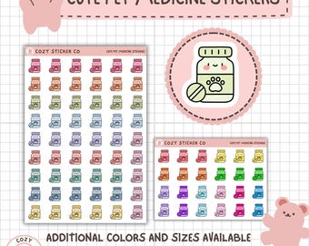 Prescription Icon Stickers, Pill Bottle Refill Planner Stickers, Over ...