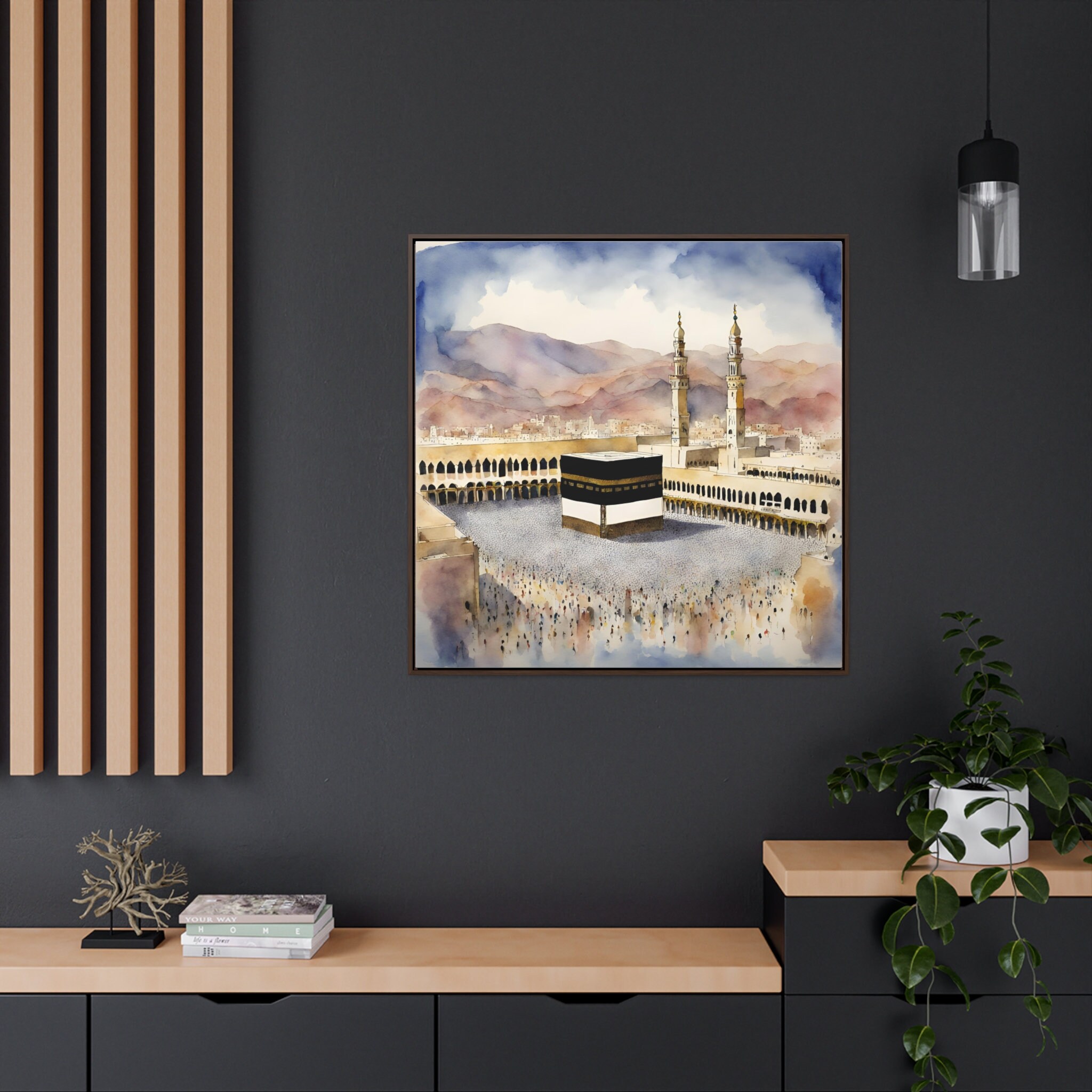 Kaaba Watercolour Painting, Islamic Wall Art, Islamic Landmarks, 4 ...