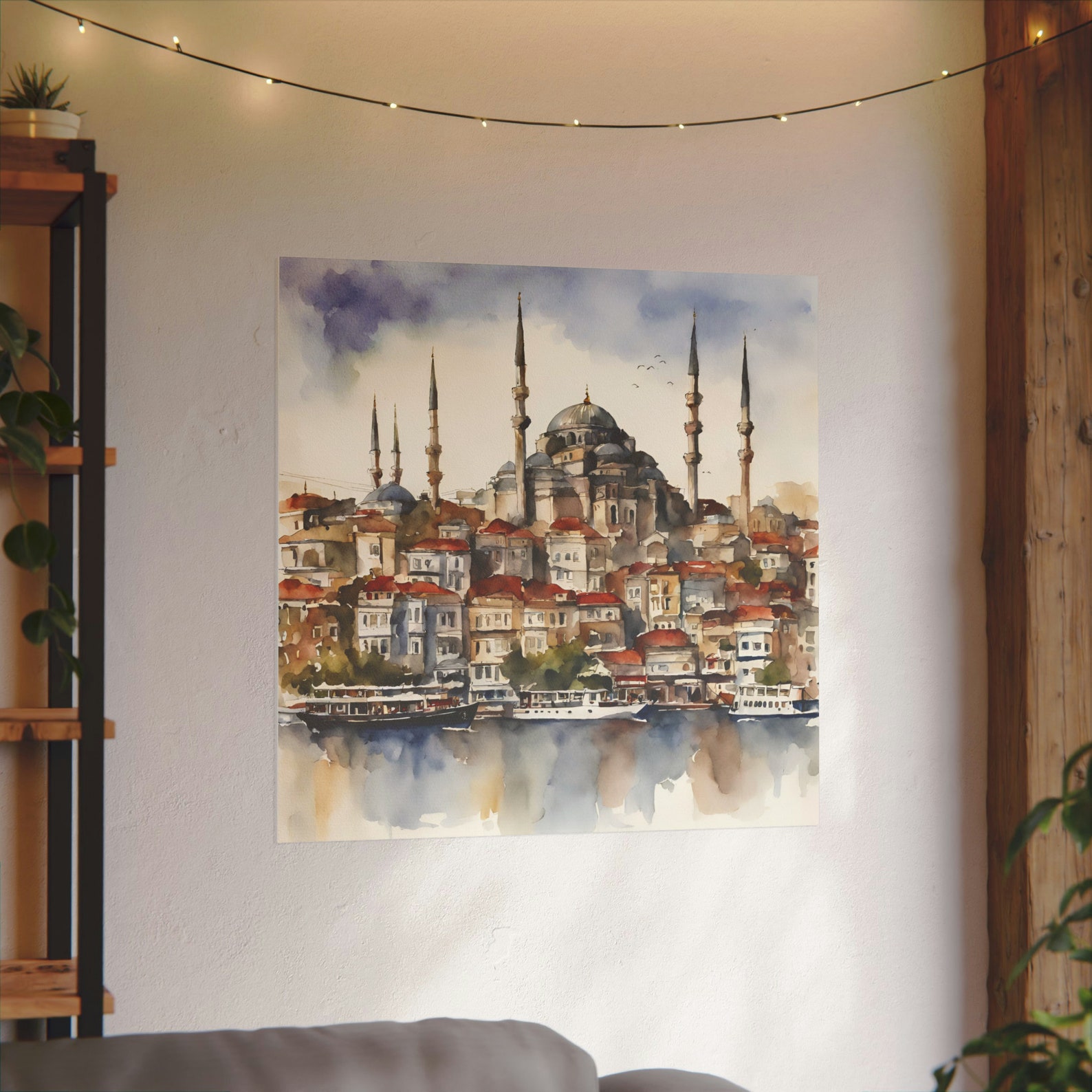 Istanbul Painting, Turkish Art, Watercolour Print, Istanbul Blue Mosque ...