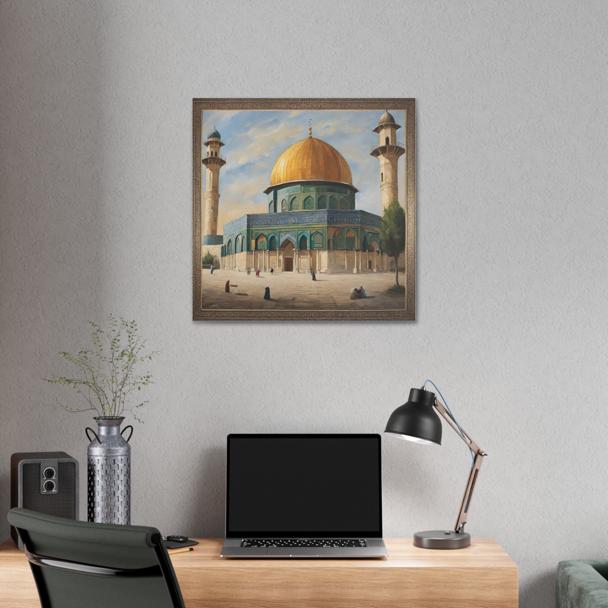 Dome of the Rock Painting, Palestine Art, Mosque Canvas, Islamic ...