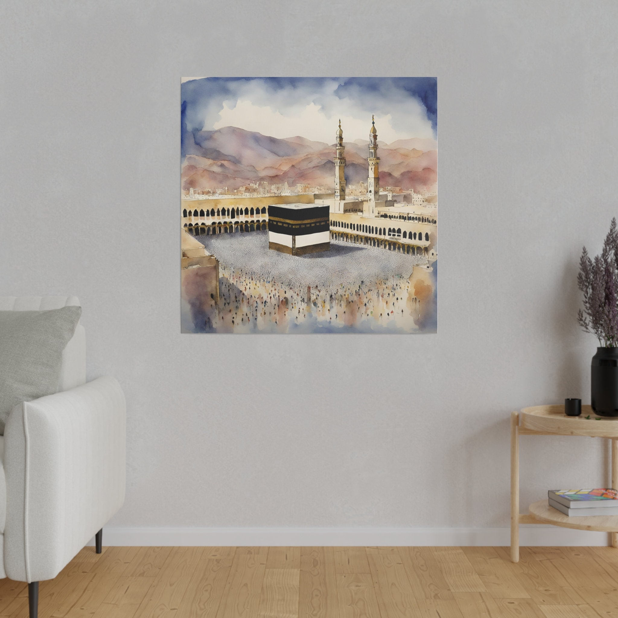 Kaaba Watercolour Painting, Islamic Wall Art, Islamic Landmarks, 4 ...