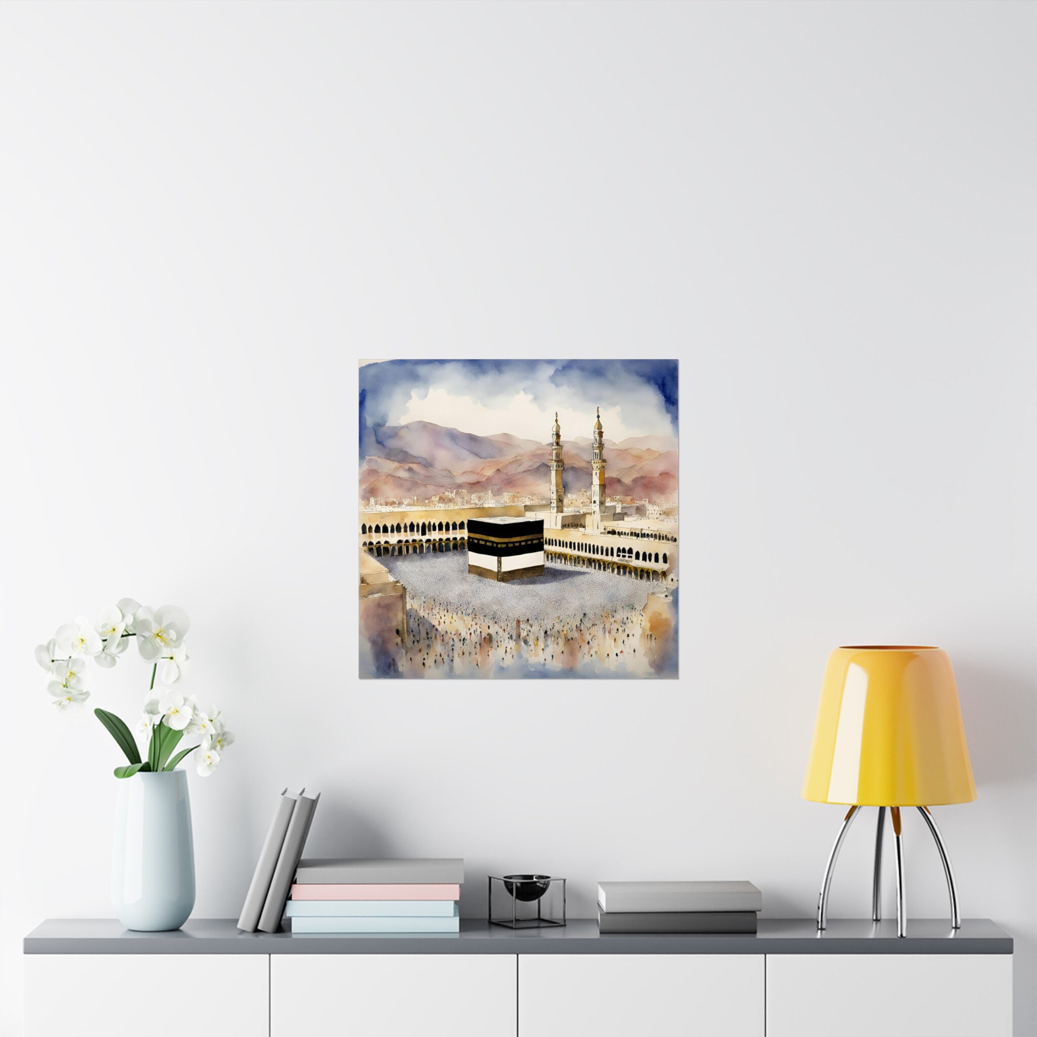 Kaaba Watercolour Painting, Islamic Wall Art, Islamic Landmarks, 4 ...