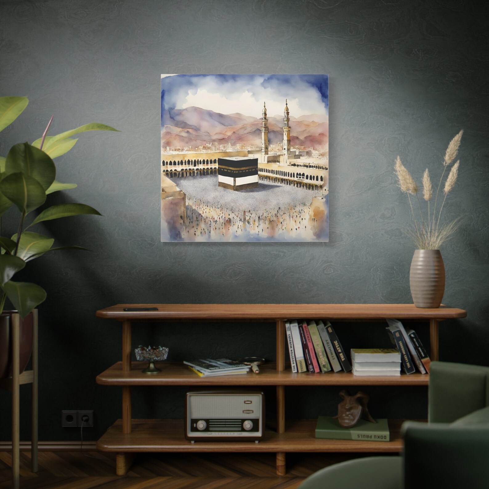 Kaaba Watercolour Painting, Islamic Wall Art, Islamic Landmarks, 4 ...