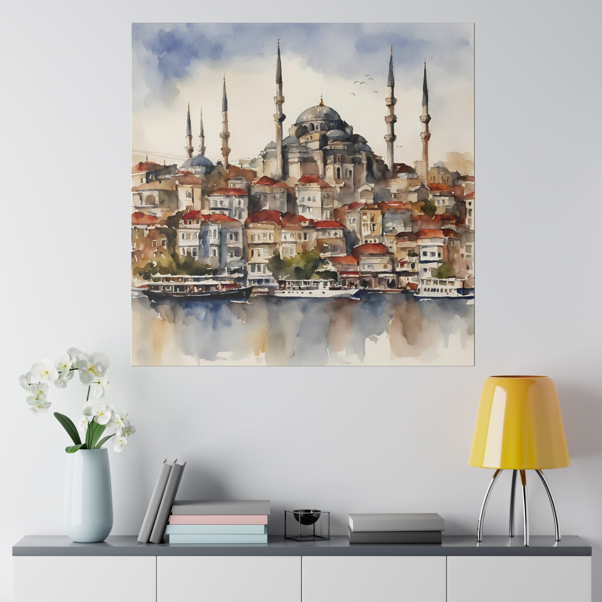 Istanbul Painting, Turkish Art, Watercolour Print, Istanbul Blue Mosque ...