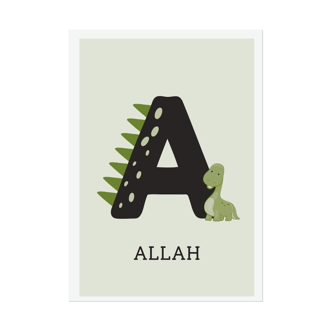 A is for Allah Poster | Islamic Kids Room Decor (instant Download) - Etsy