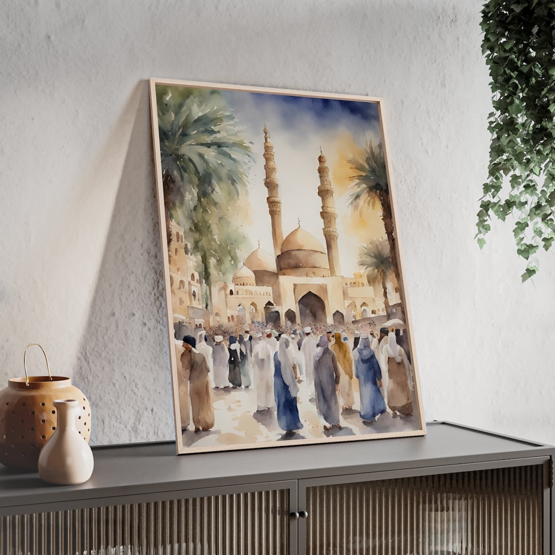 Mosque Watercolour, Islamic Wall Art, Islamic Wall Decor, Islamic ...