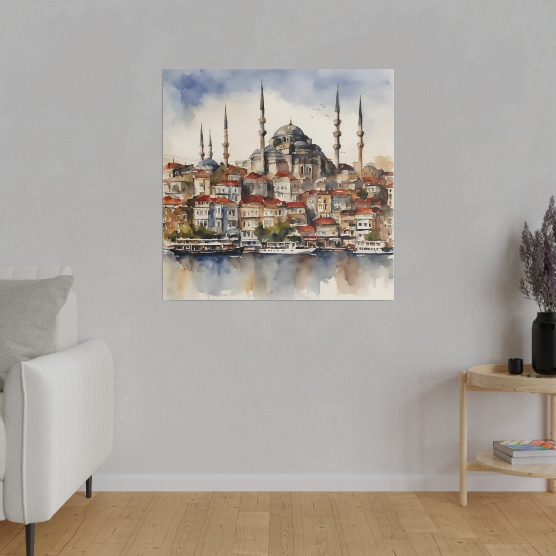 Istanbul Painting, Turkish Art, Watercolour Print, Istanbul Blue Mosque ...