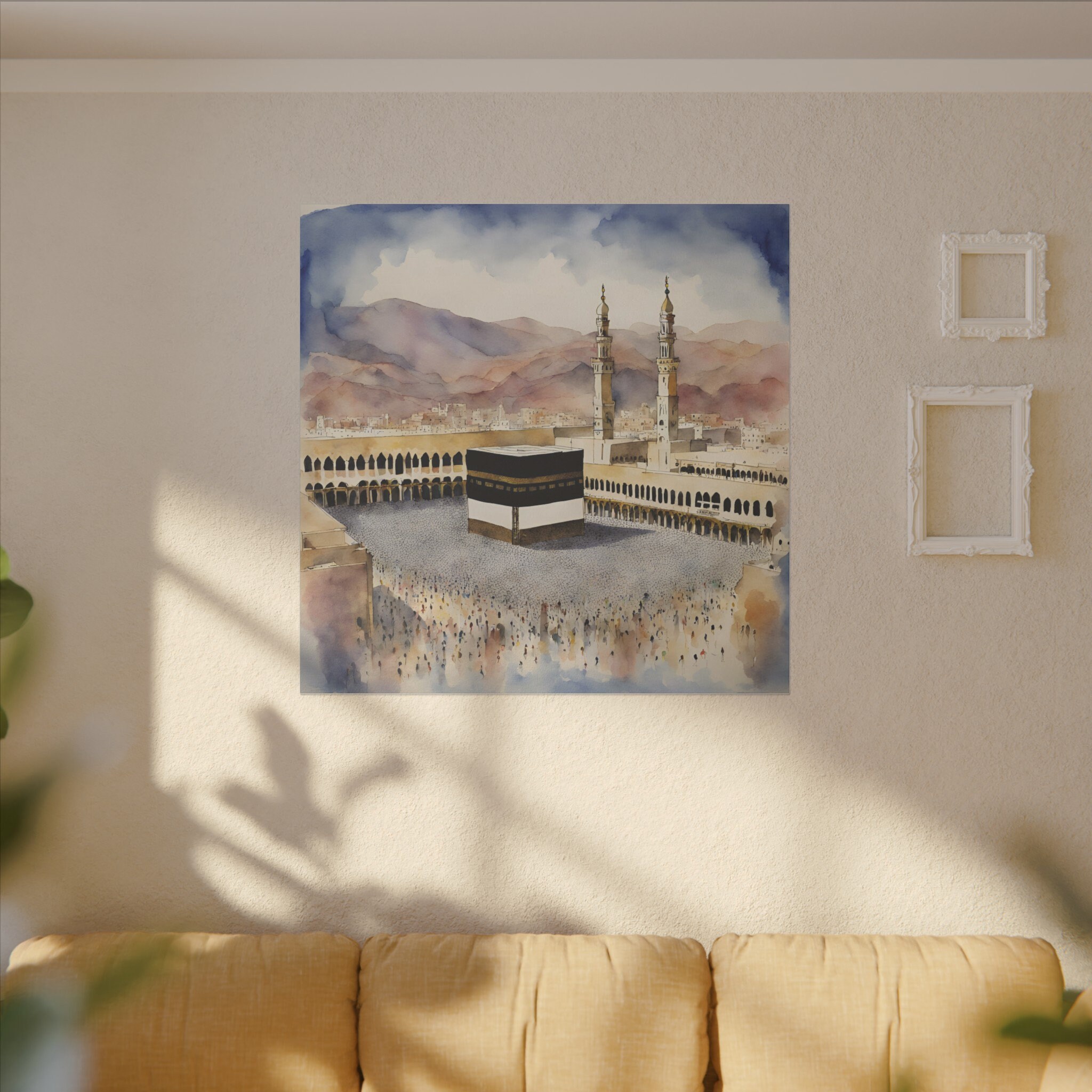 Kaaba Watercolour Painting, Islamic Wall Art, Islamic Landmarks, 4 ...