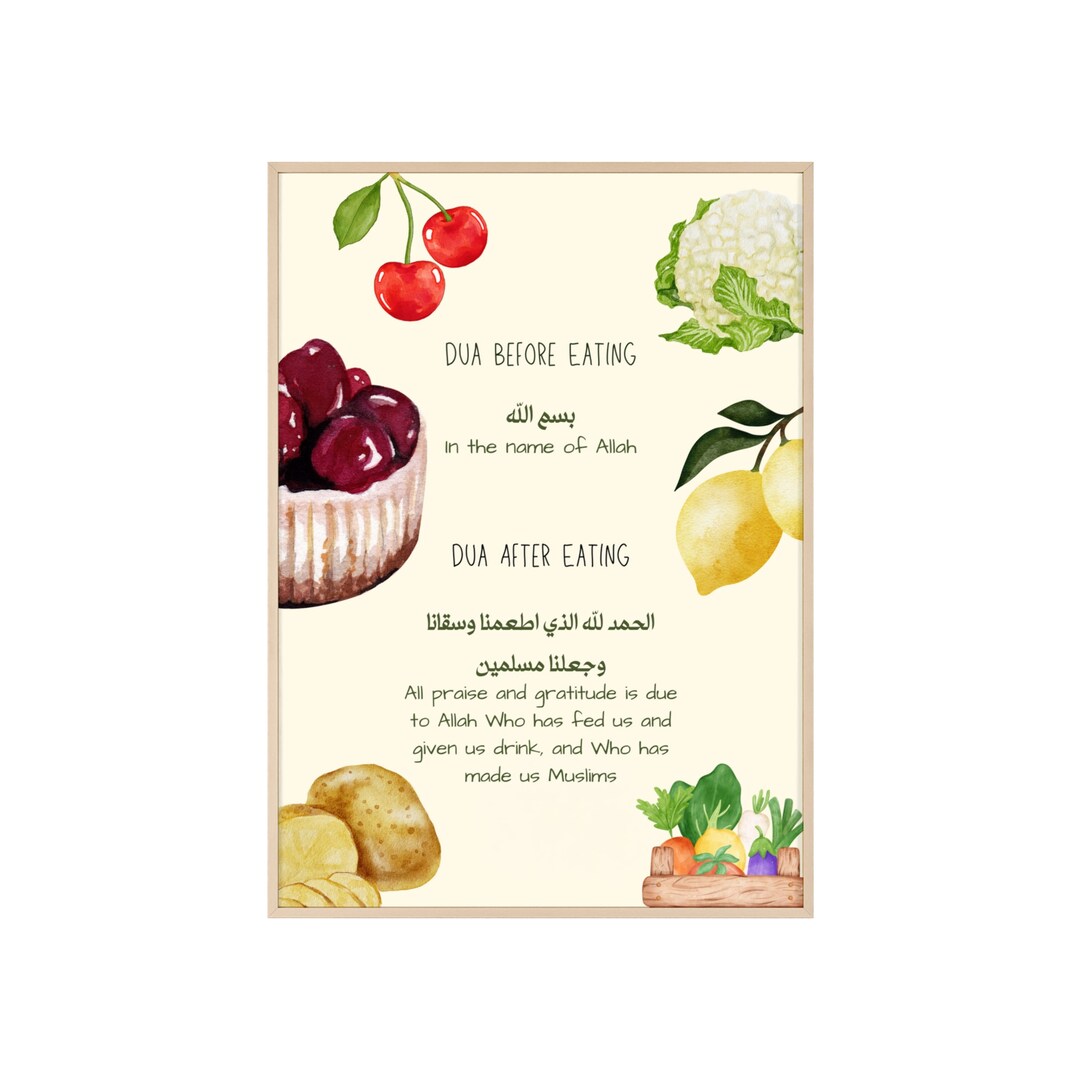 Islamic Dua Eating, Muslim Kitchen Printable,a4, A3 &20x28 Inch ...