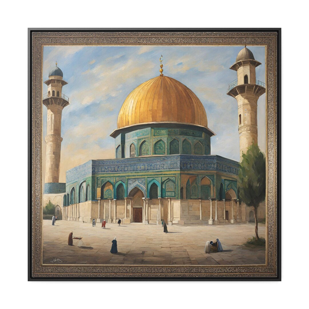 Dome of the Rock Painting, Palestine Art, Mosque Canvas, Islamic ...