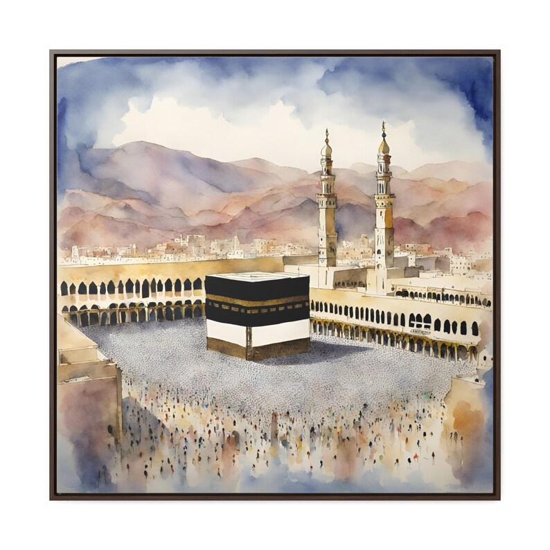 Kaaba Watercolour Painting, Islamic Wall Art, Islamic Landmarks, 4 ...