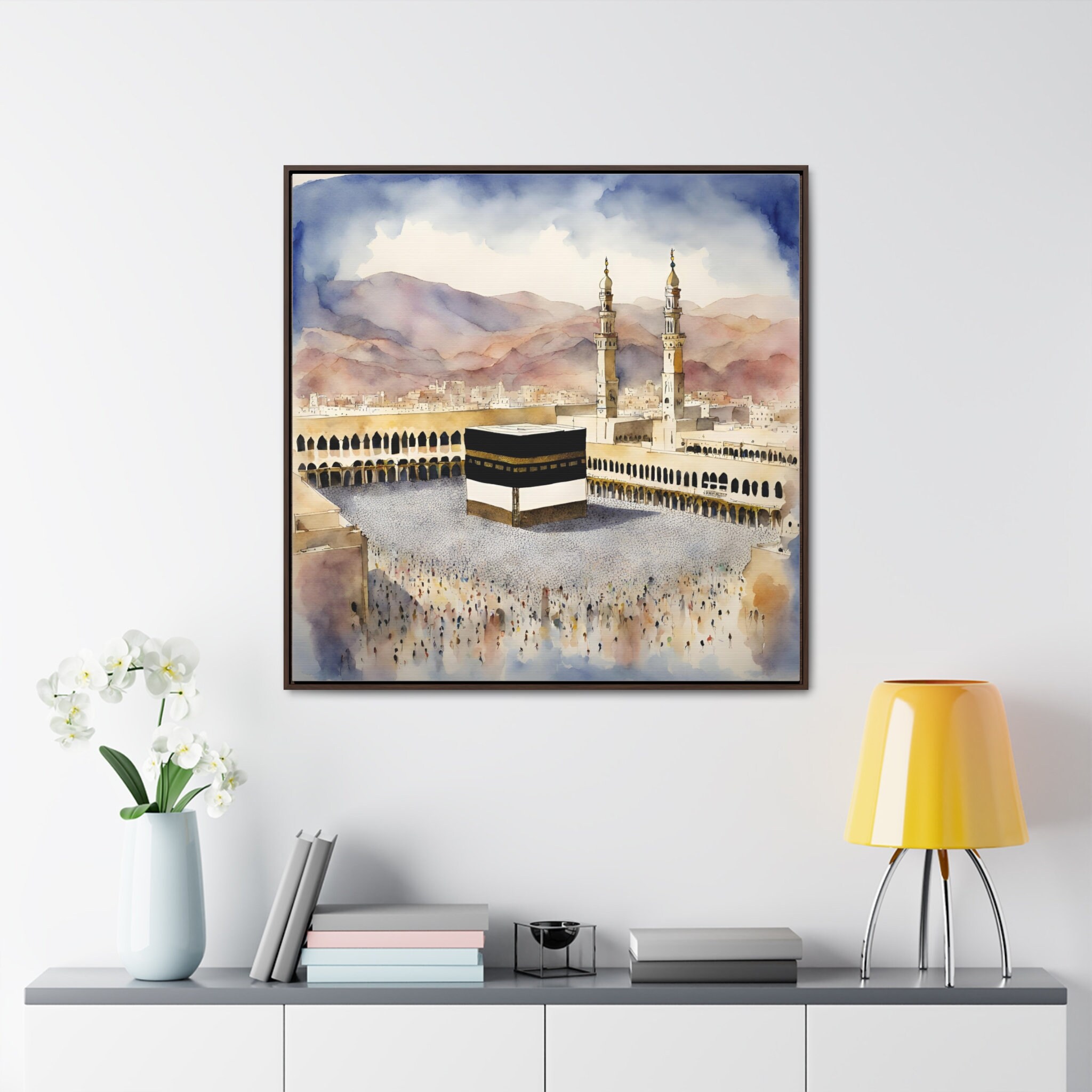 Kaaba Watercolour Painting, Islamic Wall Art, Islamic Landmarks, 4 ...