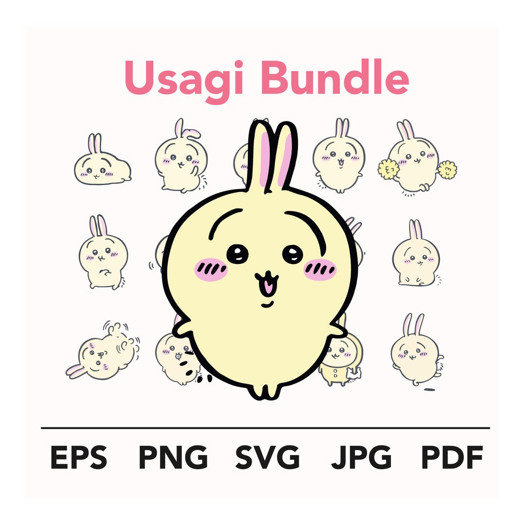 Chiikawa Usagi SVG Bundle | Kawaii Anime Cat Digital Stickers for ...