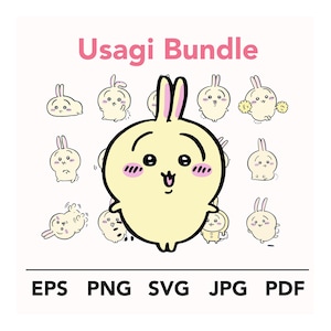 Chiikawa Usagi SVG Bundle | Kawaii Anime Cat Digital Stickers for ...
