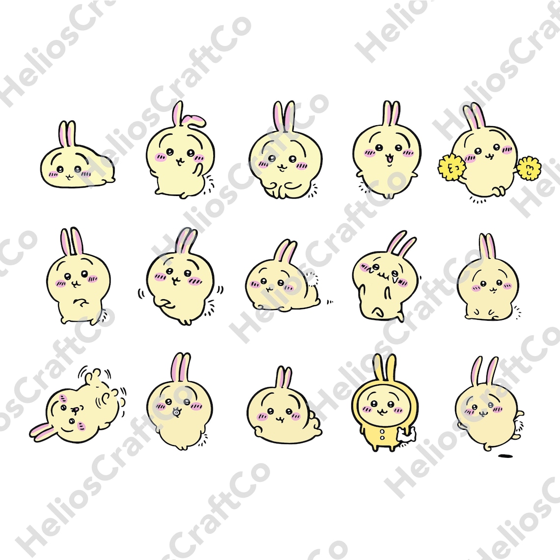 Chiikawa Usagi SVG Bundle | Kawaii Anime Cat Digital Stickers for ...