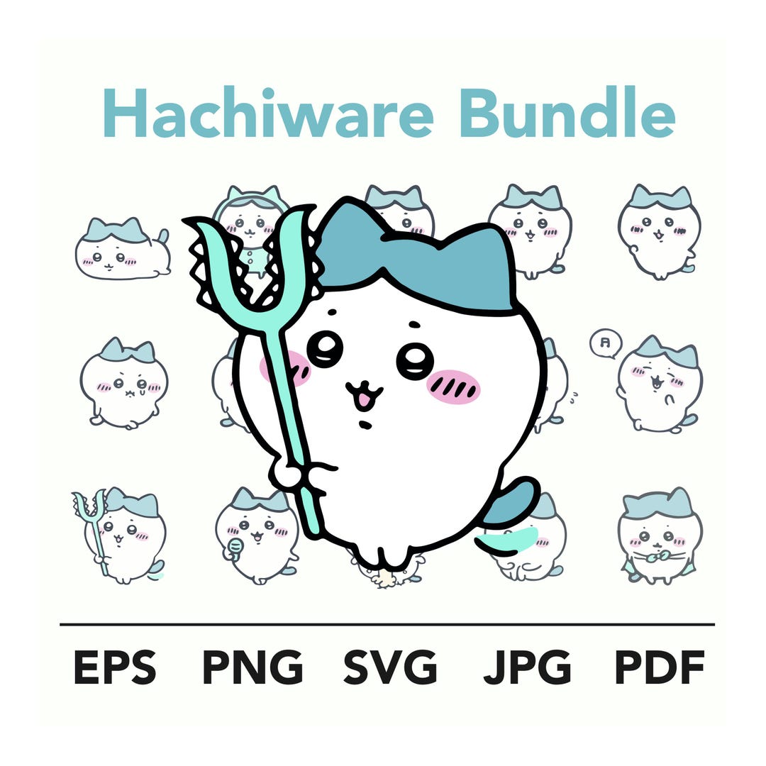 Chiikawa Hachiware SVG Bundle | Kawaii Anime Cat Digital Stickers for ...