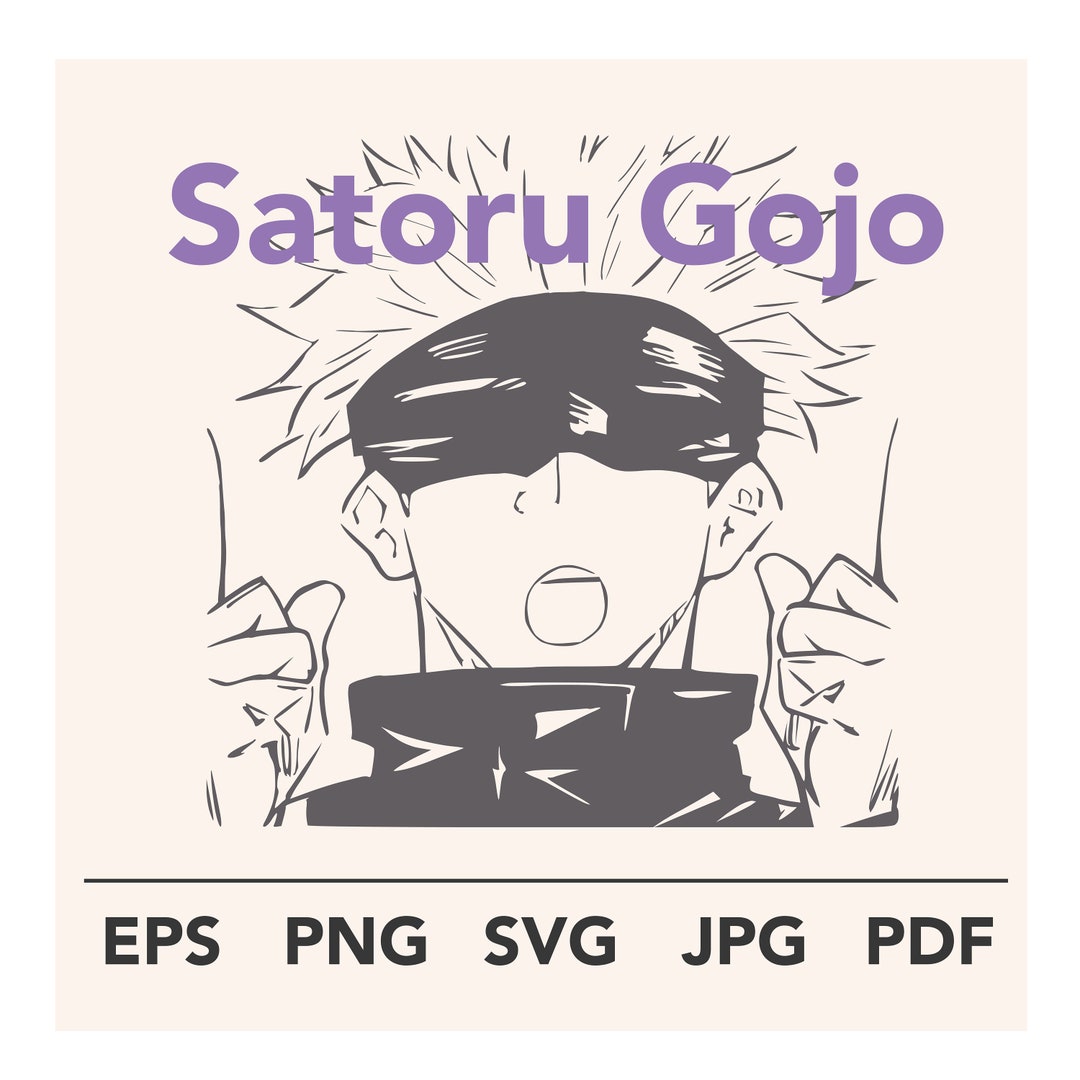 Manga SVG, Satoru Gojo Svg-jpg-png-eps-pdf, Digital Sticker, Digital ...