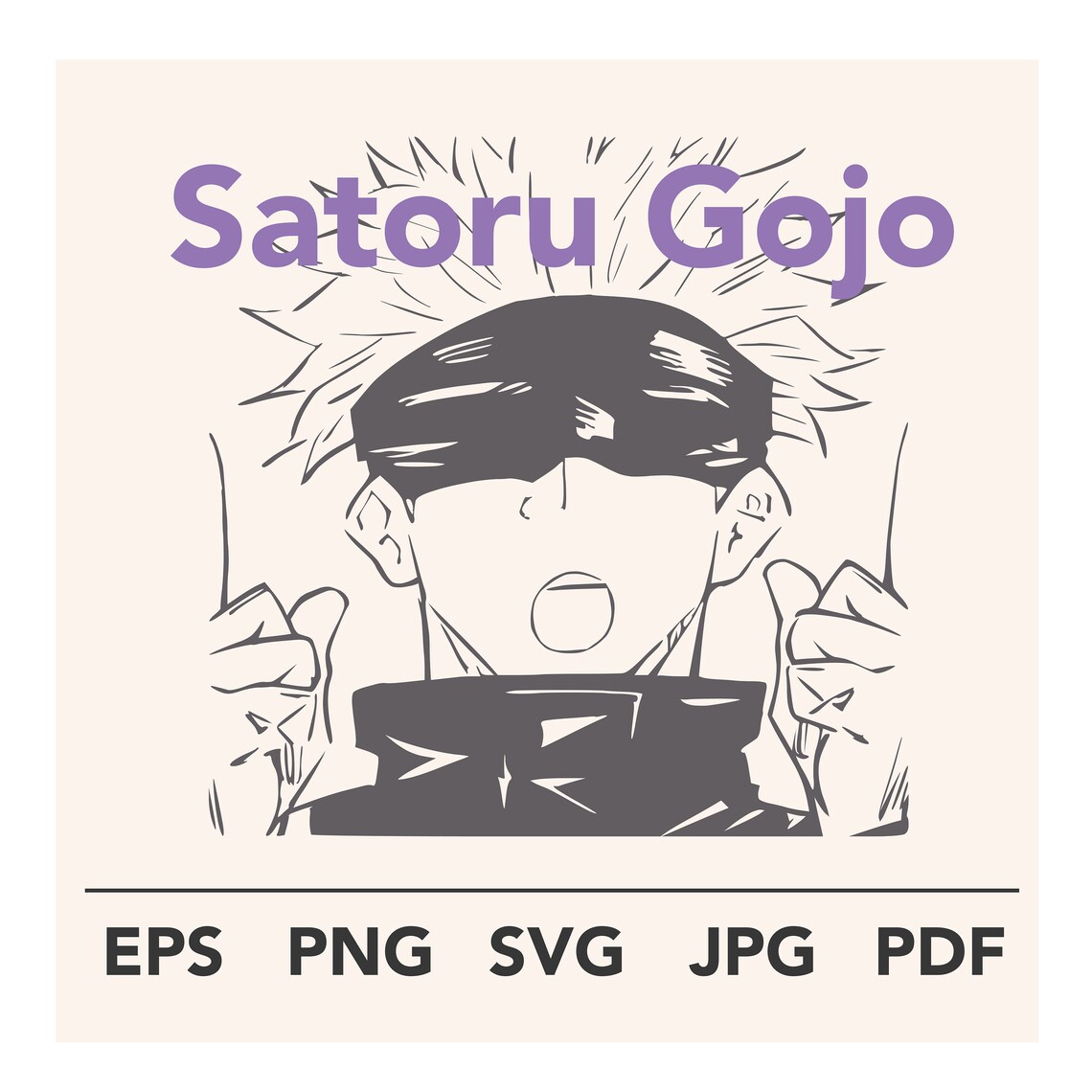 Manga SVG, Satoru Gojo Svg-jpg-png-eps-pdf, Digital Sticker, Digital ...