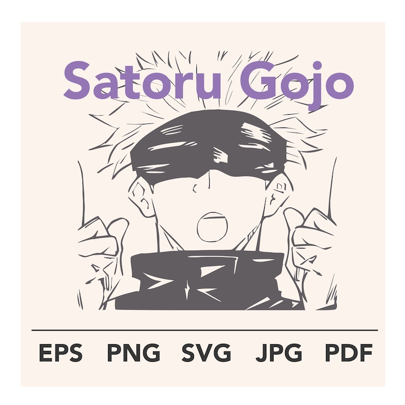 Manga SVG, Satoru Gojo Svg-jpg-png-eps-pdf, Digital Sticker, Digital ...