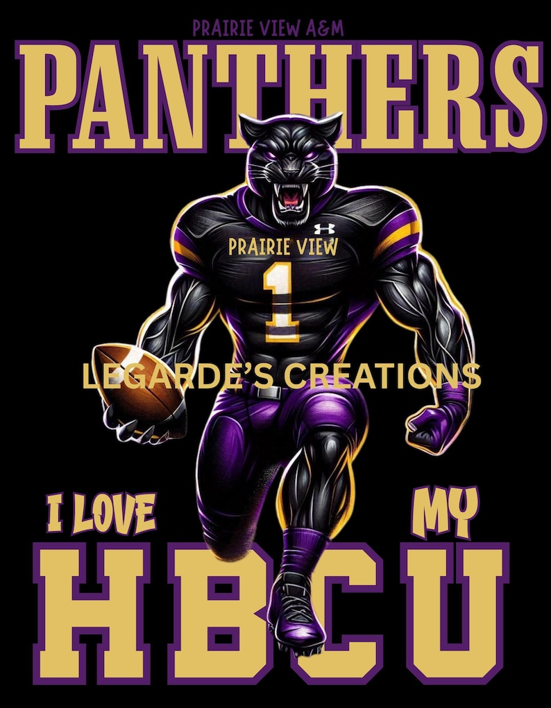 Prairie View A&M I Love My HBCU Mascot, Panthers, Texas SWAC Png, Dtf ...