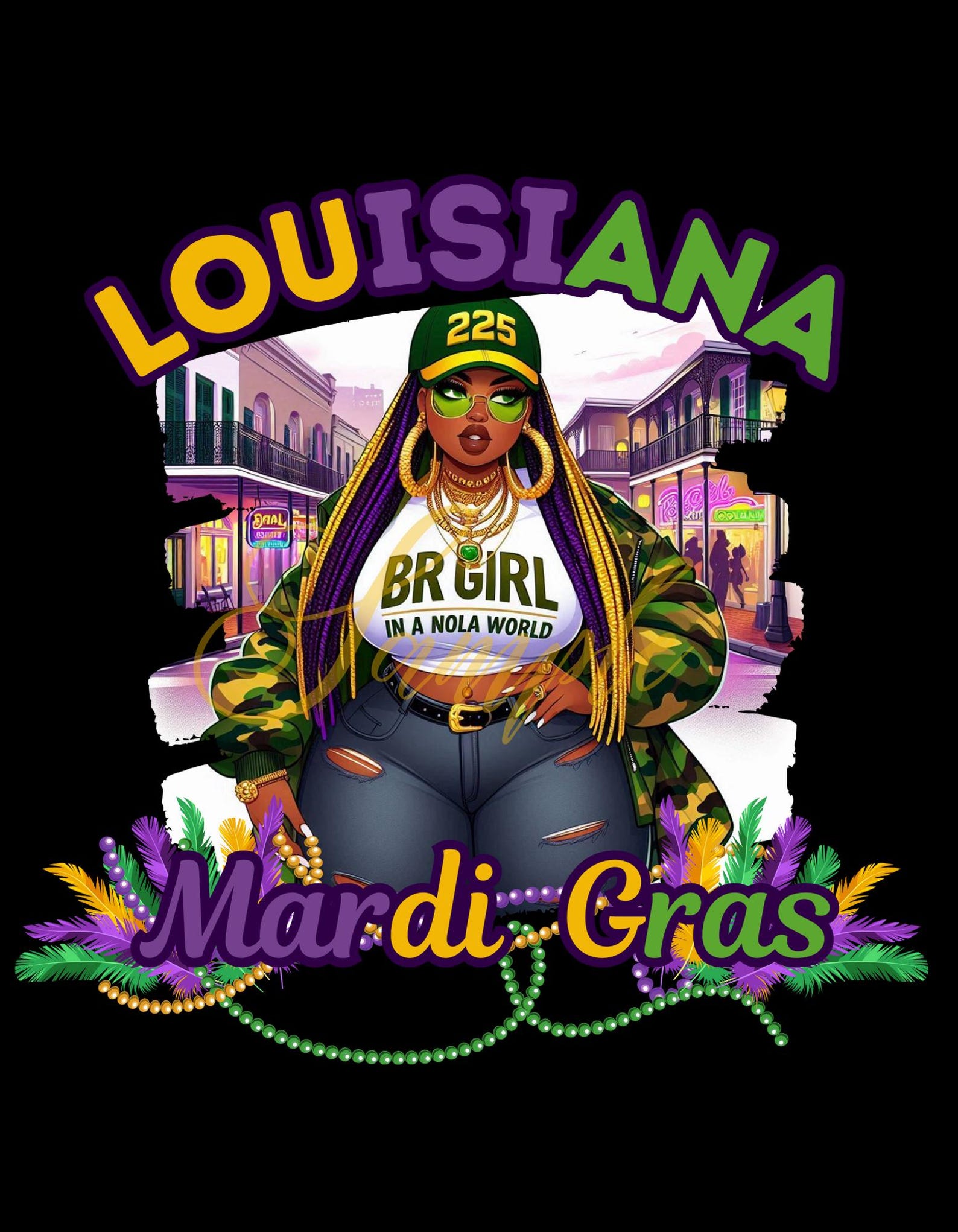 Mardi Gras BR Girl in NOLA World, Png - Etsy