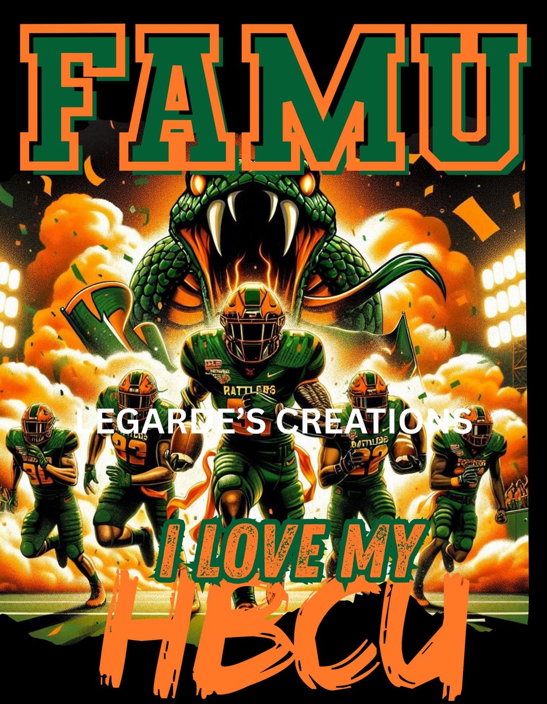 FAMU Football Team. I Love My HBCU, SWAC Png, Dtf, Sublimation - Etsy