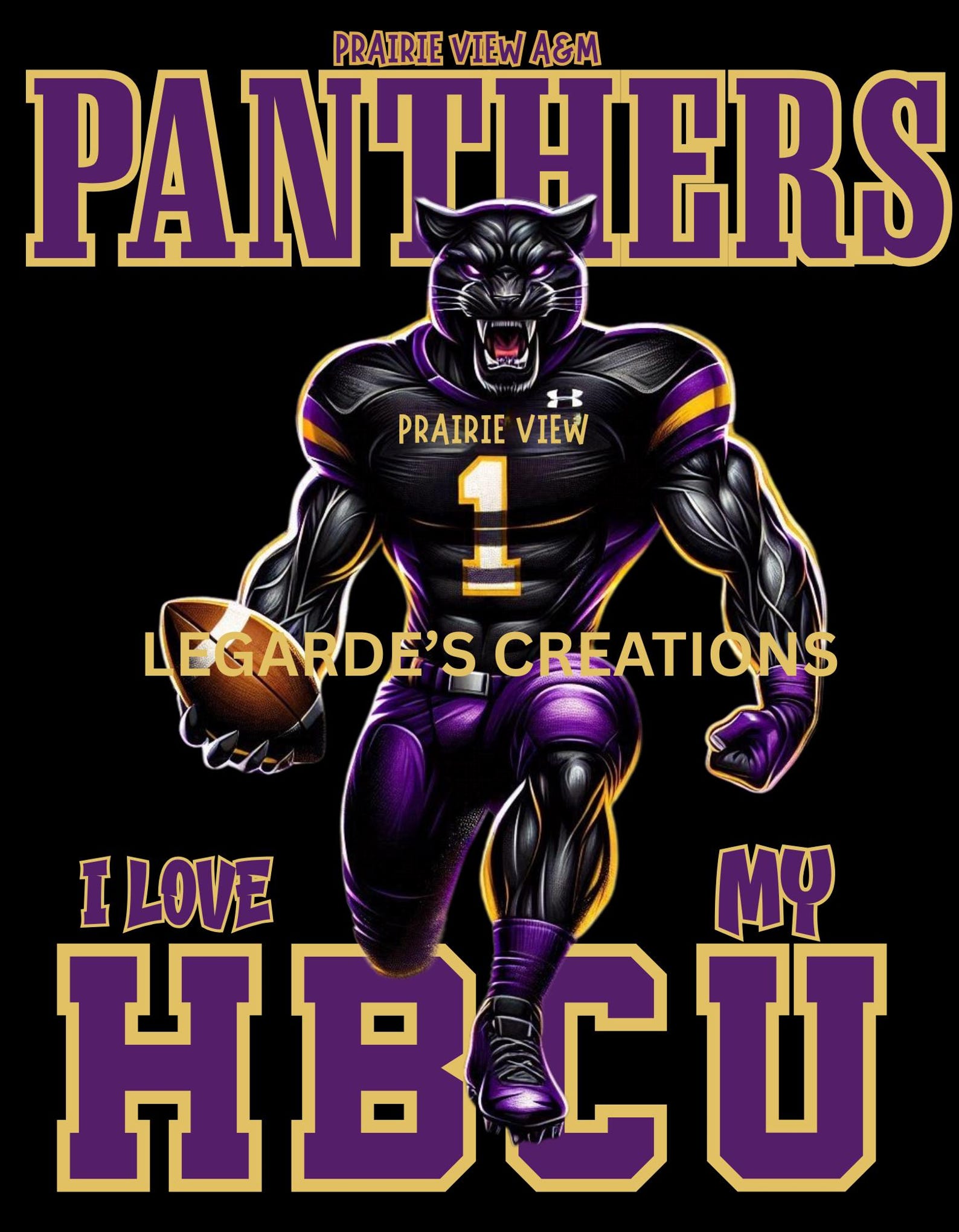 Prairie View A&M I Love My HBCU Mascot, Panthers, Texas SWAC Png, Dtf ...