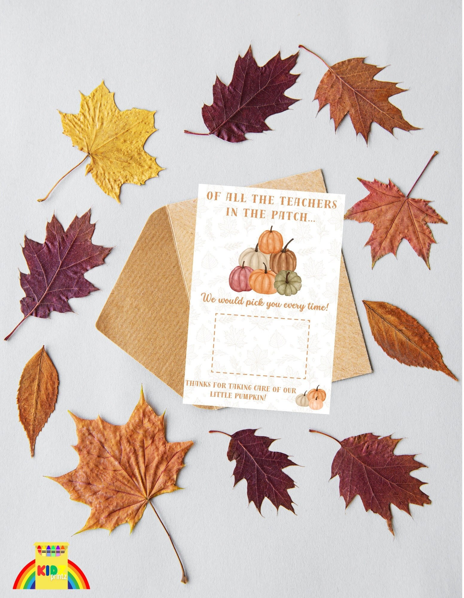 Thanksgiving Teacher Thank You Card Template - Etsy