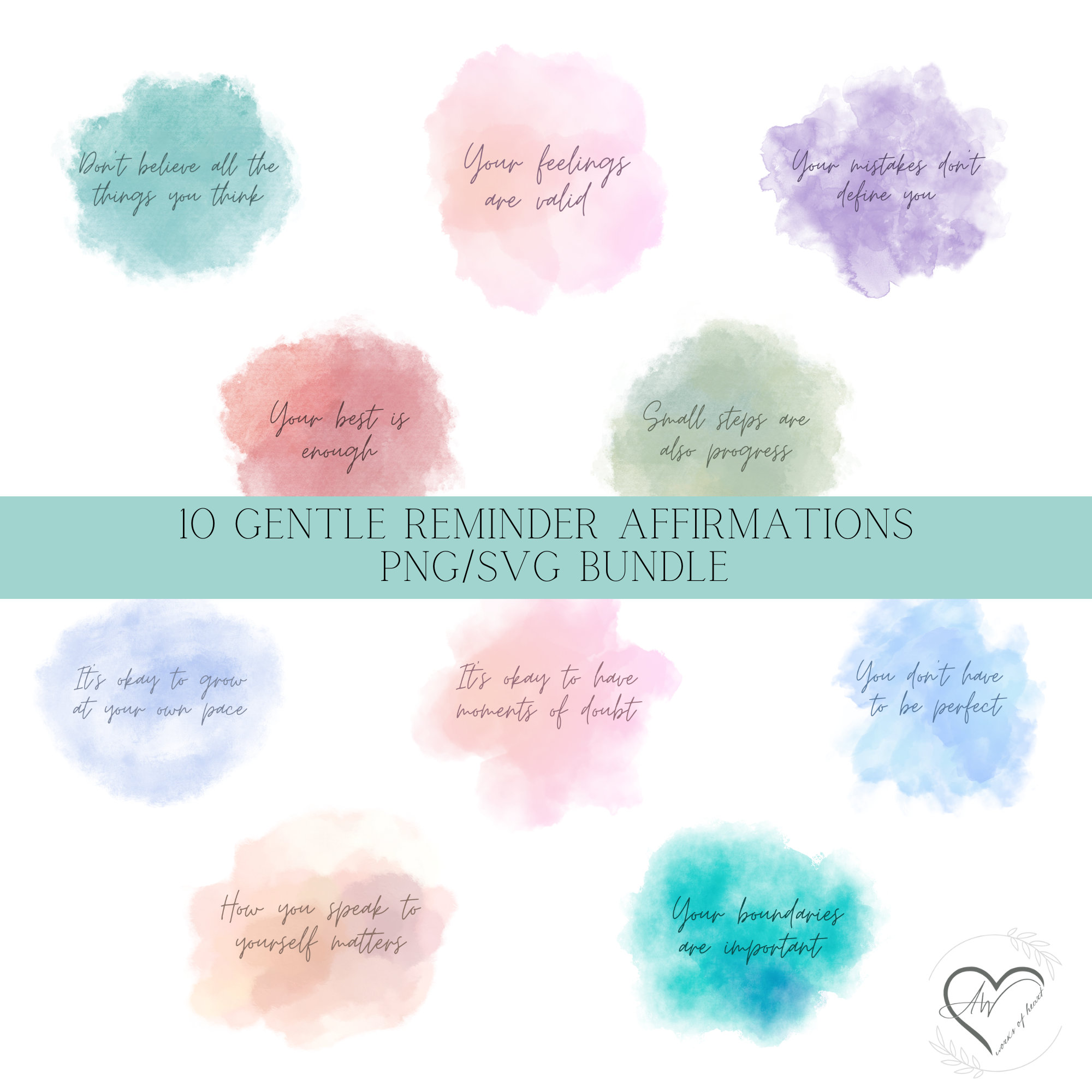 Gentle Reminders PNG/SVG Bundle - Etsy
