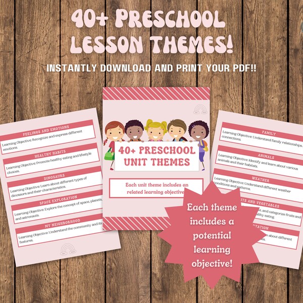 Preschool Lesson Plan - Etsy