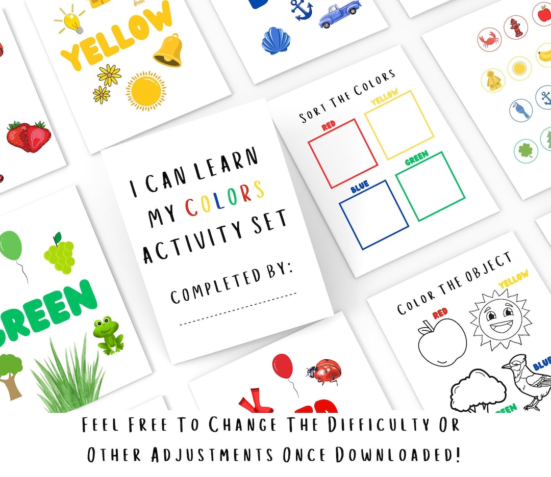 Kids Activity Sheet Colors, Editable Kids Activity Sheet, Preschool ...