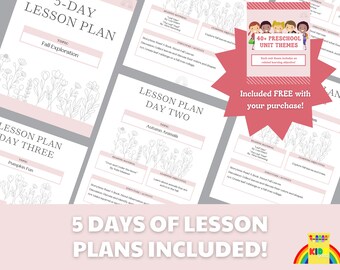 Lesson Plan Template Preschool Lesson Planner Homeschool Weekly Lesson ...