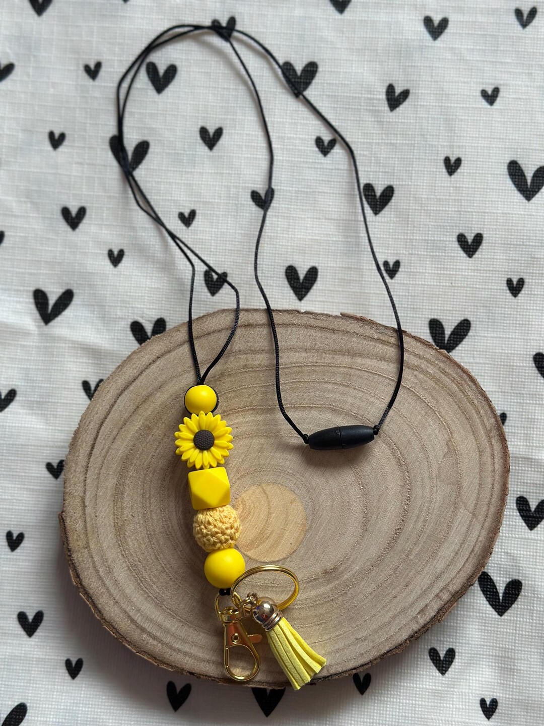 Sunflower Lanyard | Colourful Silicone Beaded Lanyards, Lanyard Gift ...