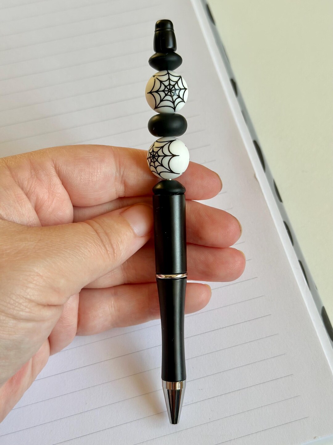 Beaded Halloween Pen - Spiders Cobweb Silicone Beads - Etsy