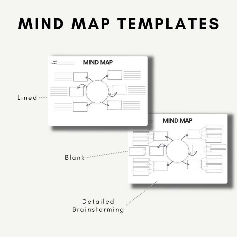 Mind Map Template, Printable Mind Map Planner for Brainstorming ...