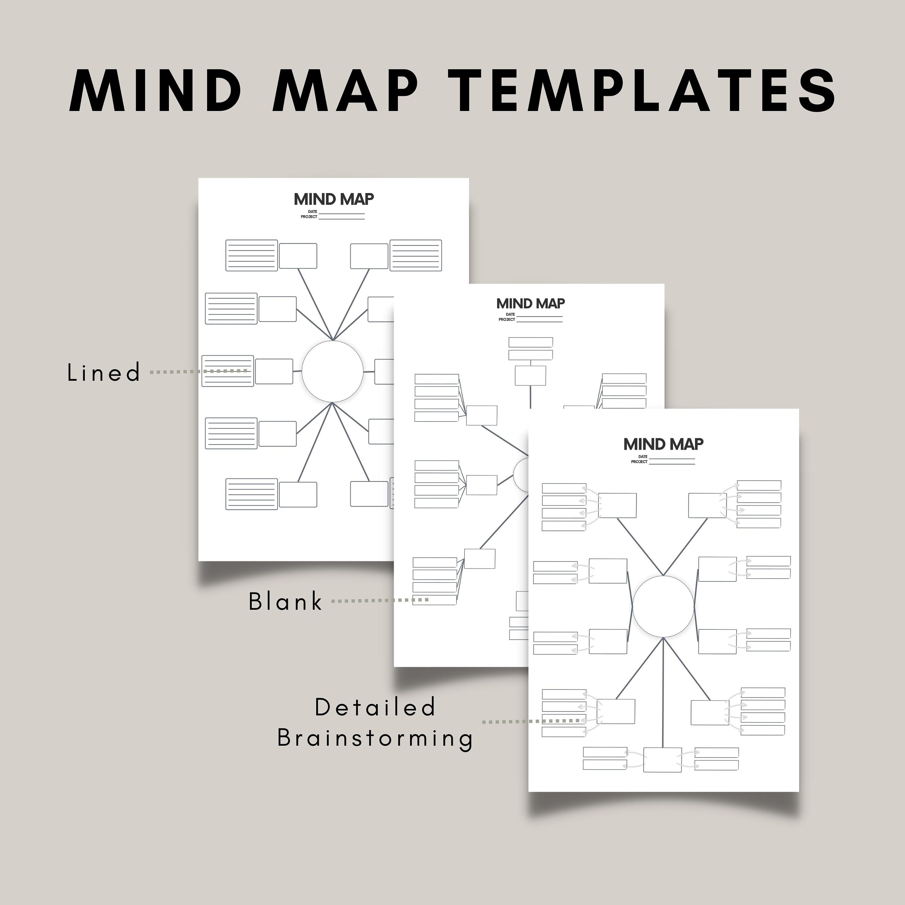Mind Map Template, Printable Mind Map Planner, Mindmap Study Guide ...