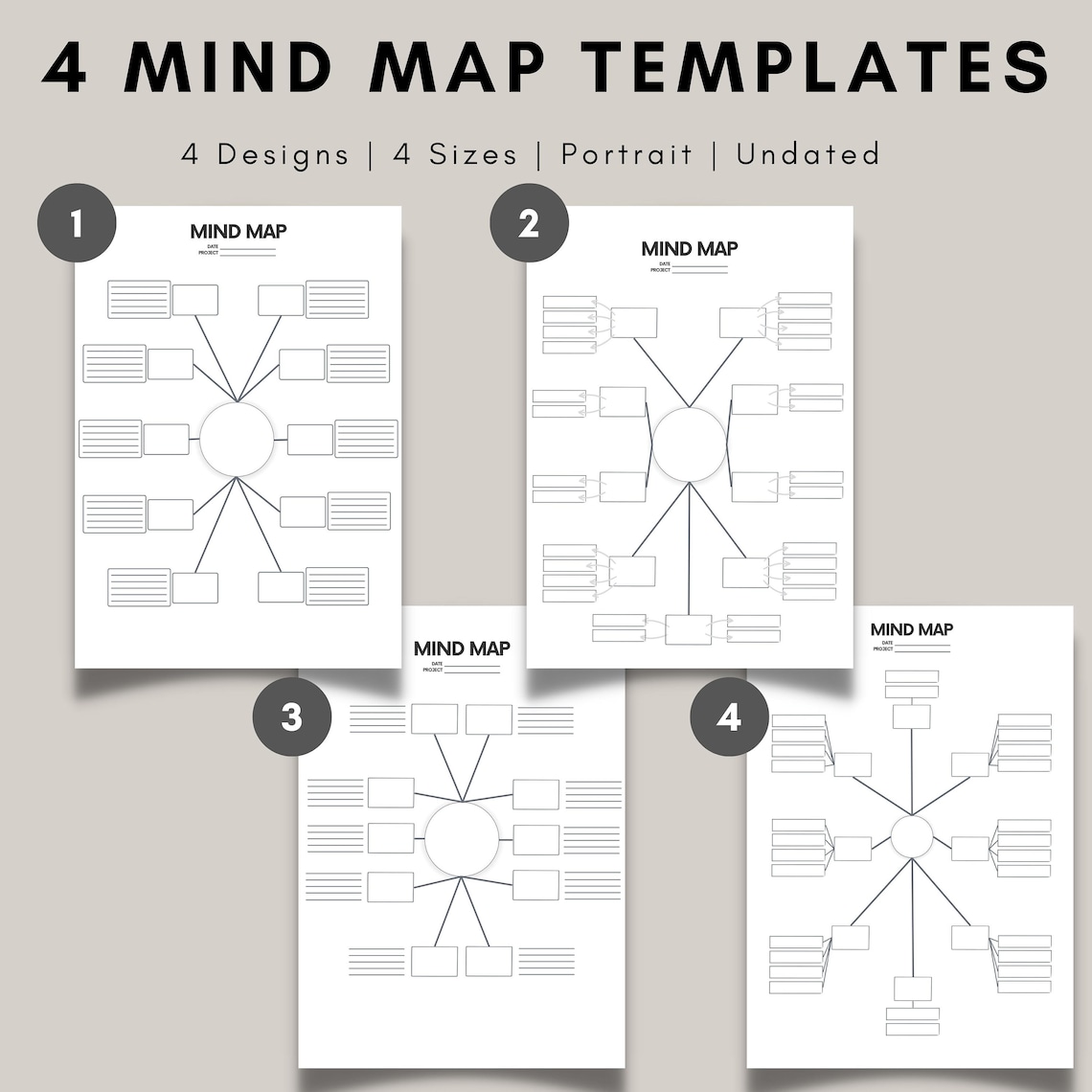Mind Map Template, Printable Mind Map Planner, Mindmap Study Guide ...