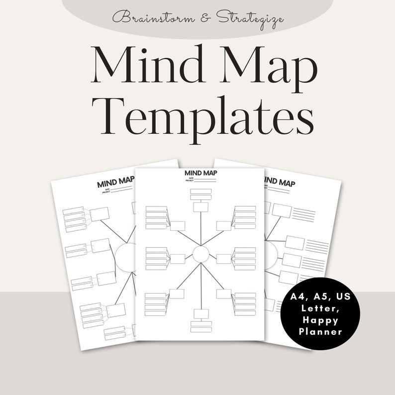 Mind Map Template, Printable Mind Map Planner, Mindmap Study Guide ...